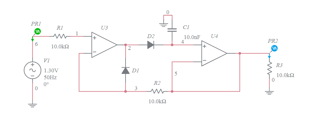 Peak Detector Circuit Using Op Amp